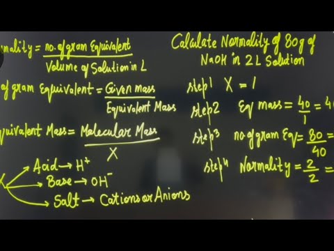 Normality | 11th Chemistry | #normality #neet - YouTube