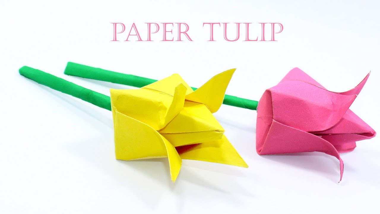 how to make easy paper tulips | easy paper tulip flower | easy paper ...