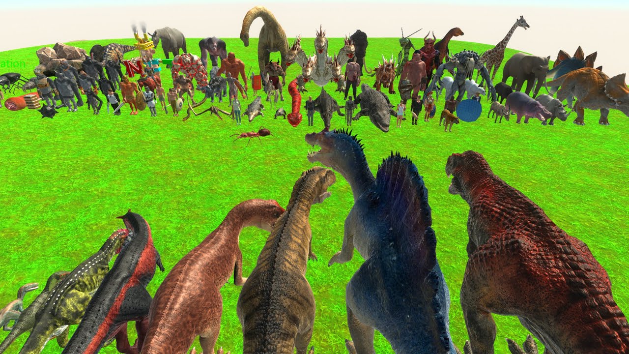 Carnivore dinosaur team fight with all team - Animal Revolt Battle ...