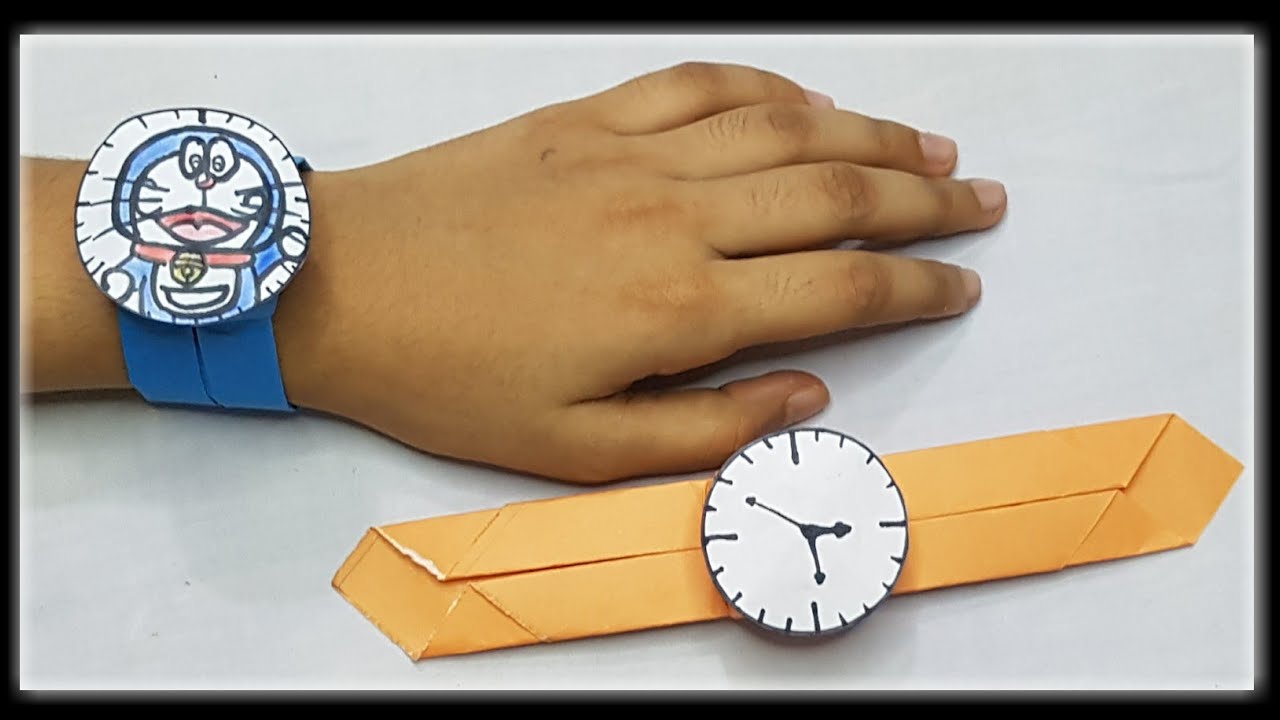 How to make easy paper watch / Origami paper watch / Paper watch - YouTube