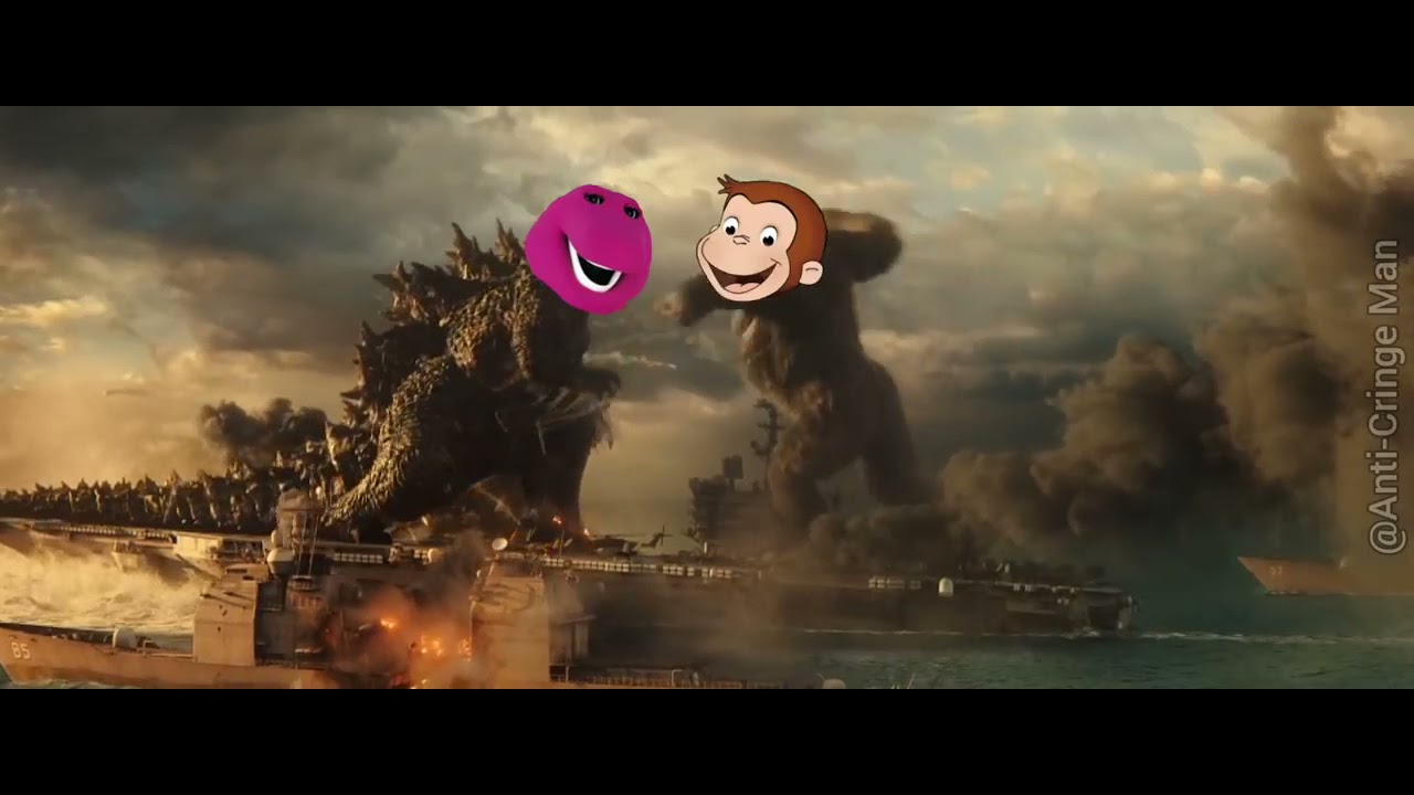 Godzilla vs Kong parodia Barney vs Jorge el curioso - YouTube