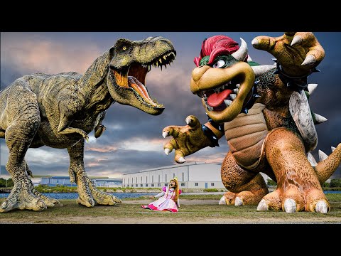Most Dramatic T-rex Dinosaur | T-Rex Mario VS Bowser | Jurassic Park ...