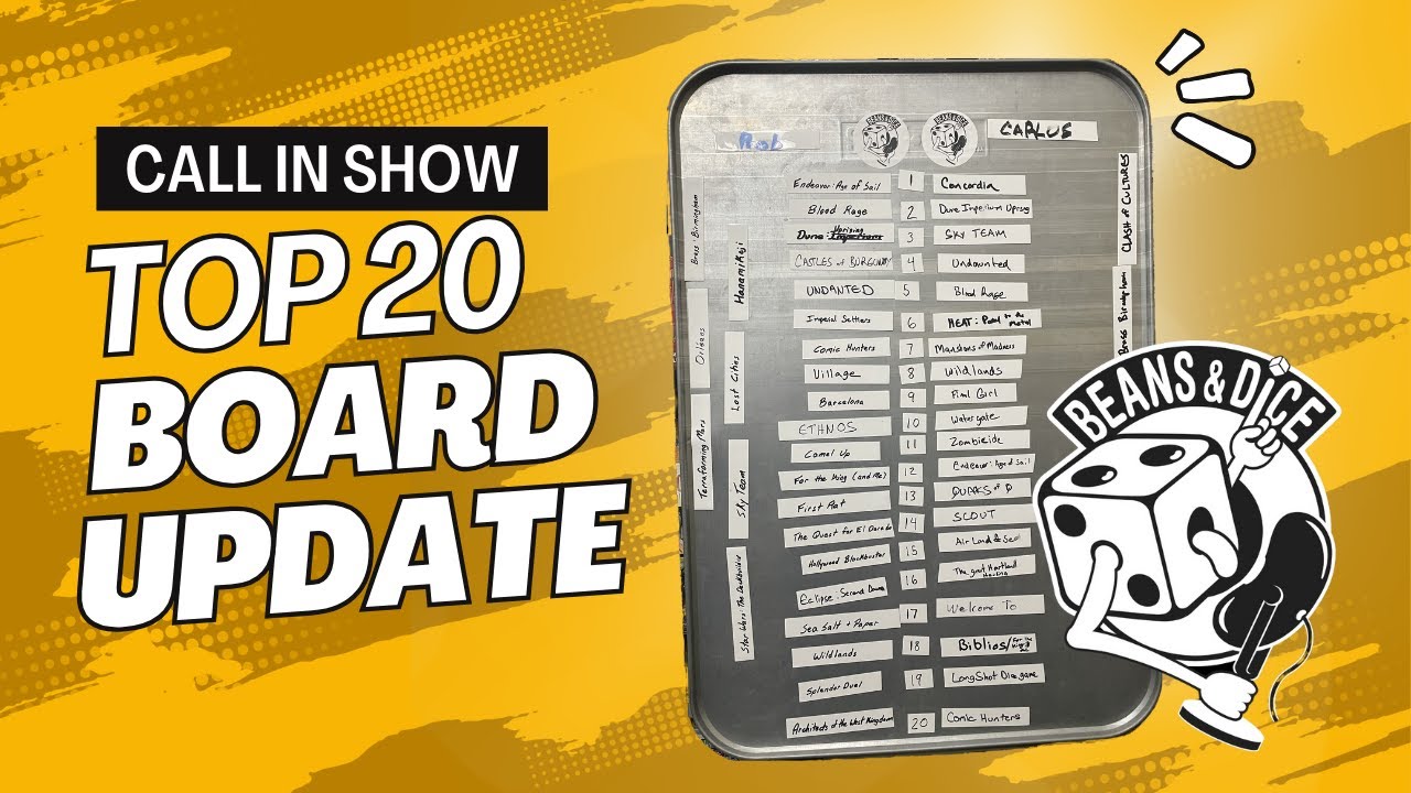 Board Game Call In Show - Jan 9th - Top 20 Board - YouTube