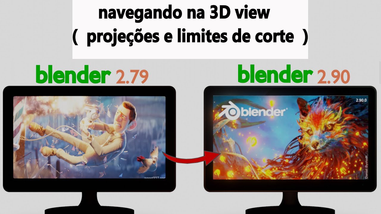 blender 2.79 e 2.90 navegando na 3D view blender part-3 projeções e ...