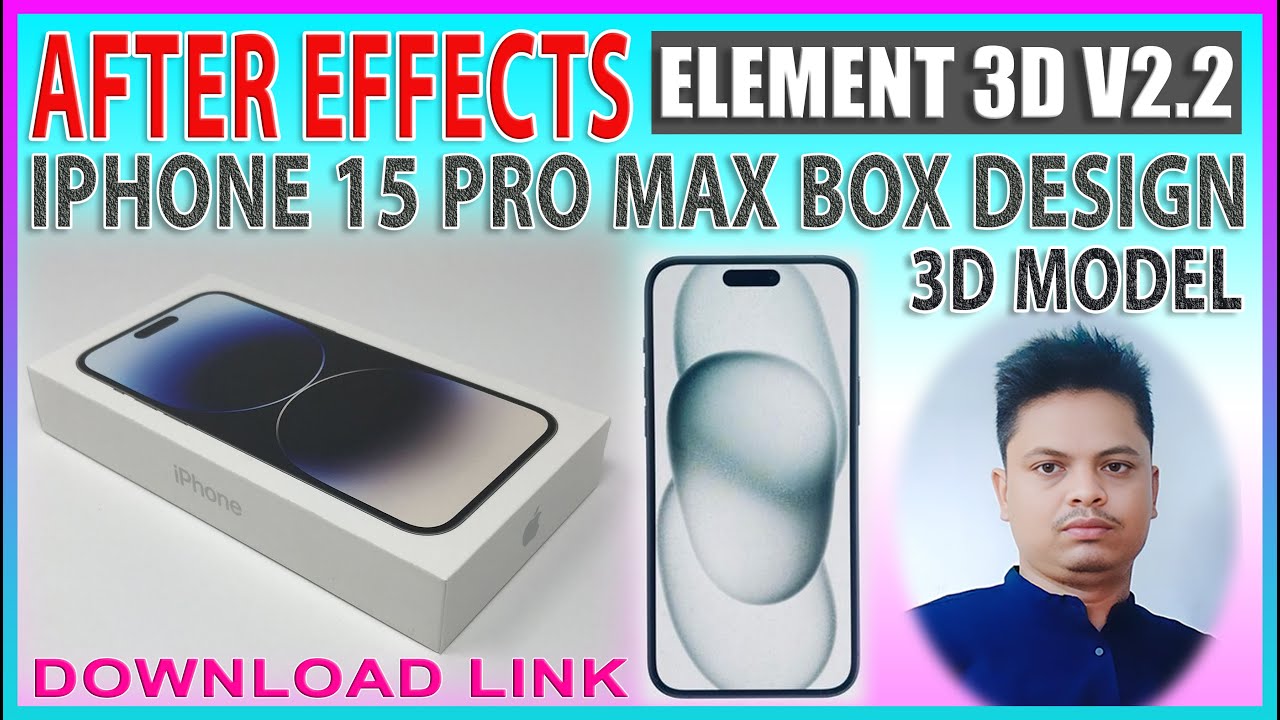 After Effects CC Element 3D _ iPhone 15 Pro Max 3D Box Design - YouTube