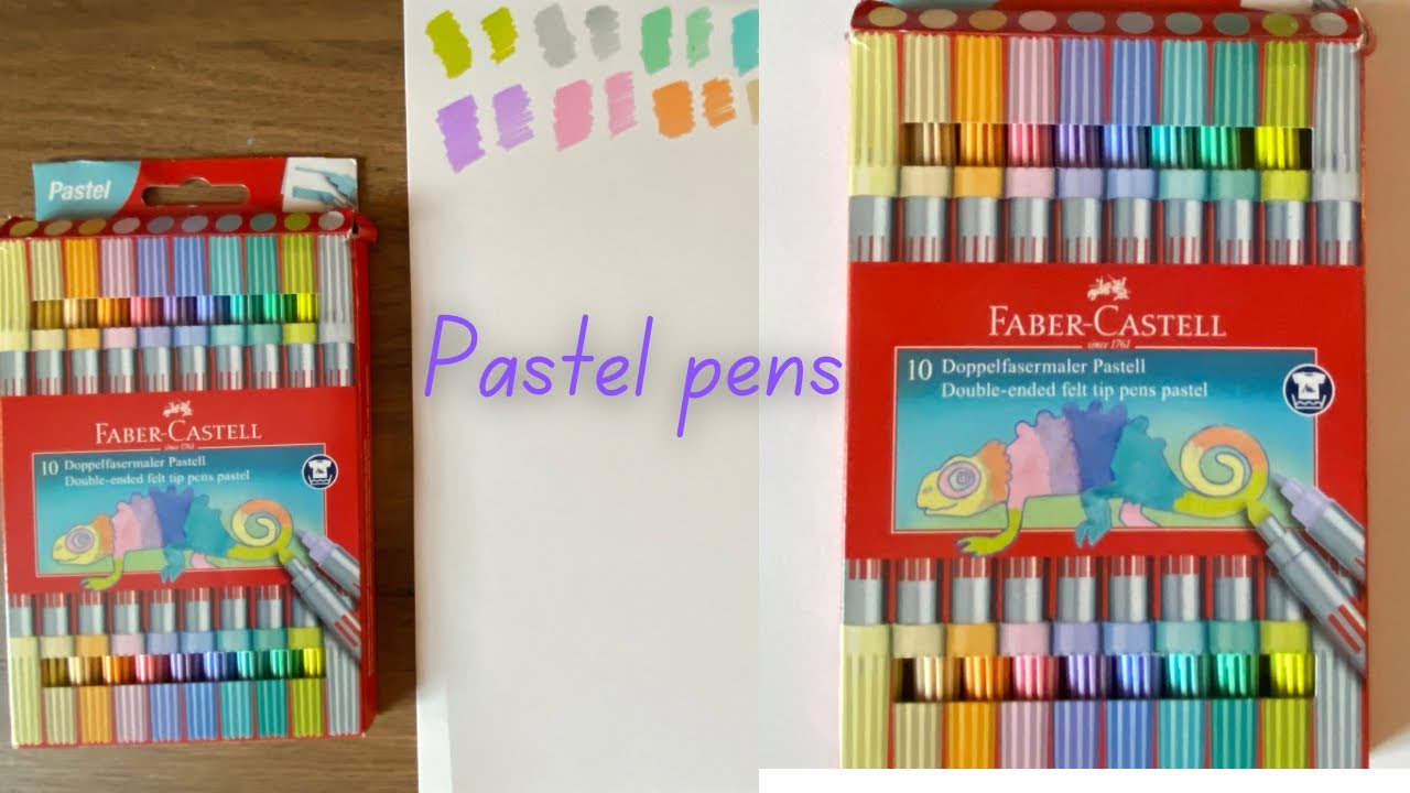 FABER CASTELL 10 PASTEL FELT TIP PENS DOUBLE ENDED - UNBOX & SWATCH ...