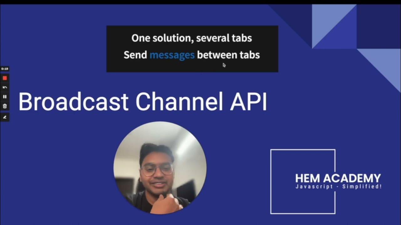 Communicate between two tabs using Broadcast Channel API - YouTube