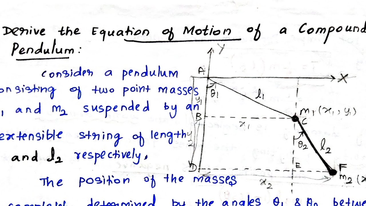 Derive the equation of motion of the compound Pendulum. - YouTube