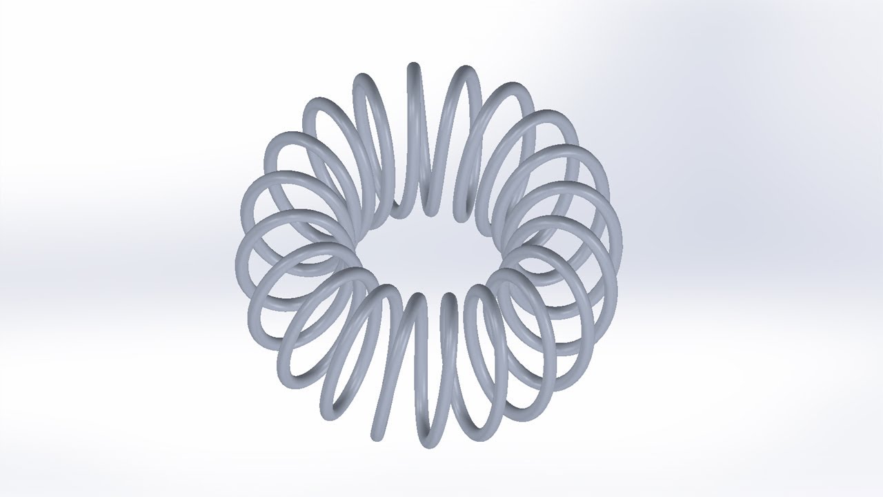 How to make Elliptical Toroidal Helix by SolidWorks / 3D CAD - YouTube
