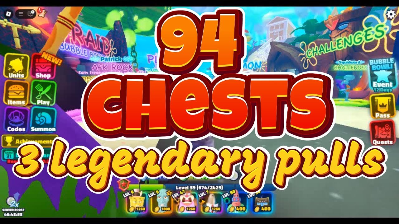 opening 94 chests! (SpongeBob tower defense) - YouTube