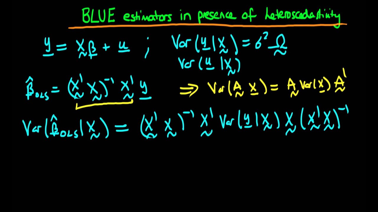 36 - BLUE estimators in presence of heteroscedasticity - GLS - part 1 ...