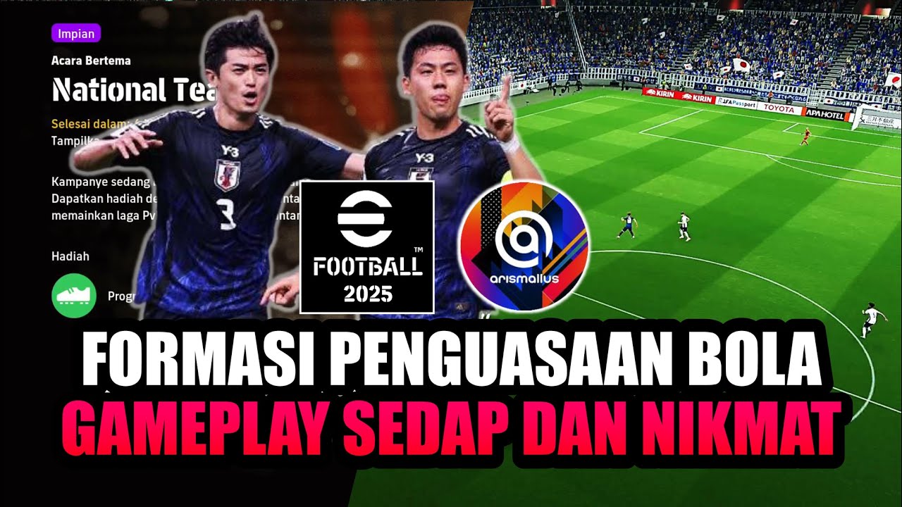 FORMASI PENGUASAAN BOLA EFOOTBALL 2025 SKEMA 4141 (GAMEPLAY PS4) - YouTube