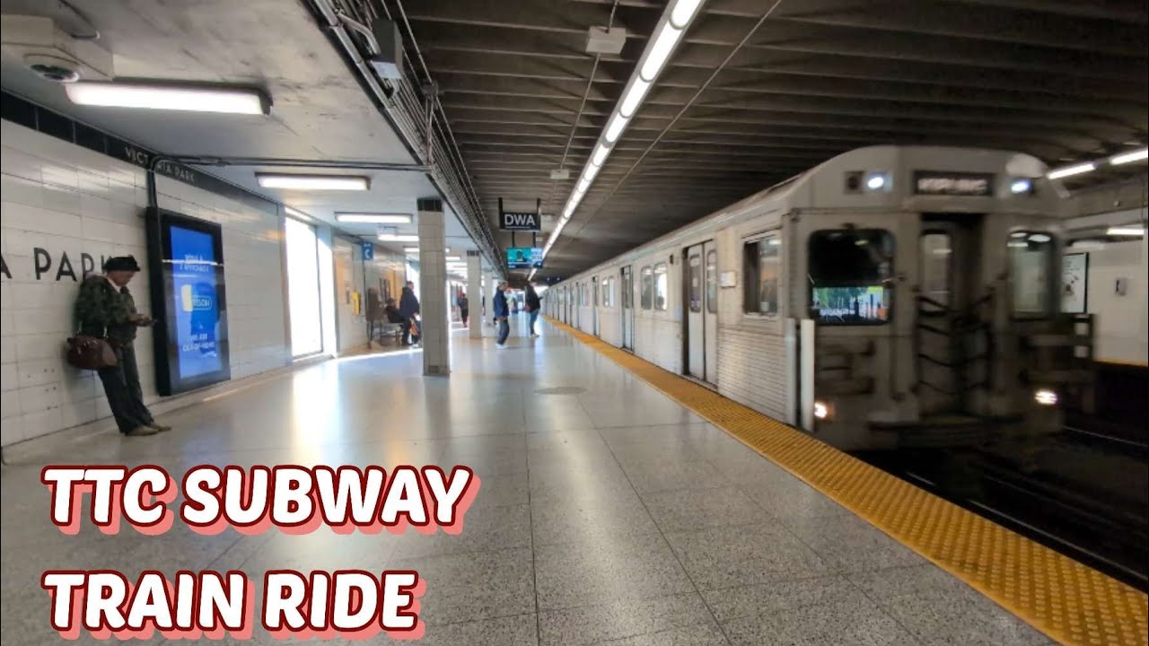 TTC Subway Train Ride on Line 2 Bloor-Danforth from Victoria Park ...