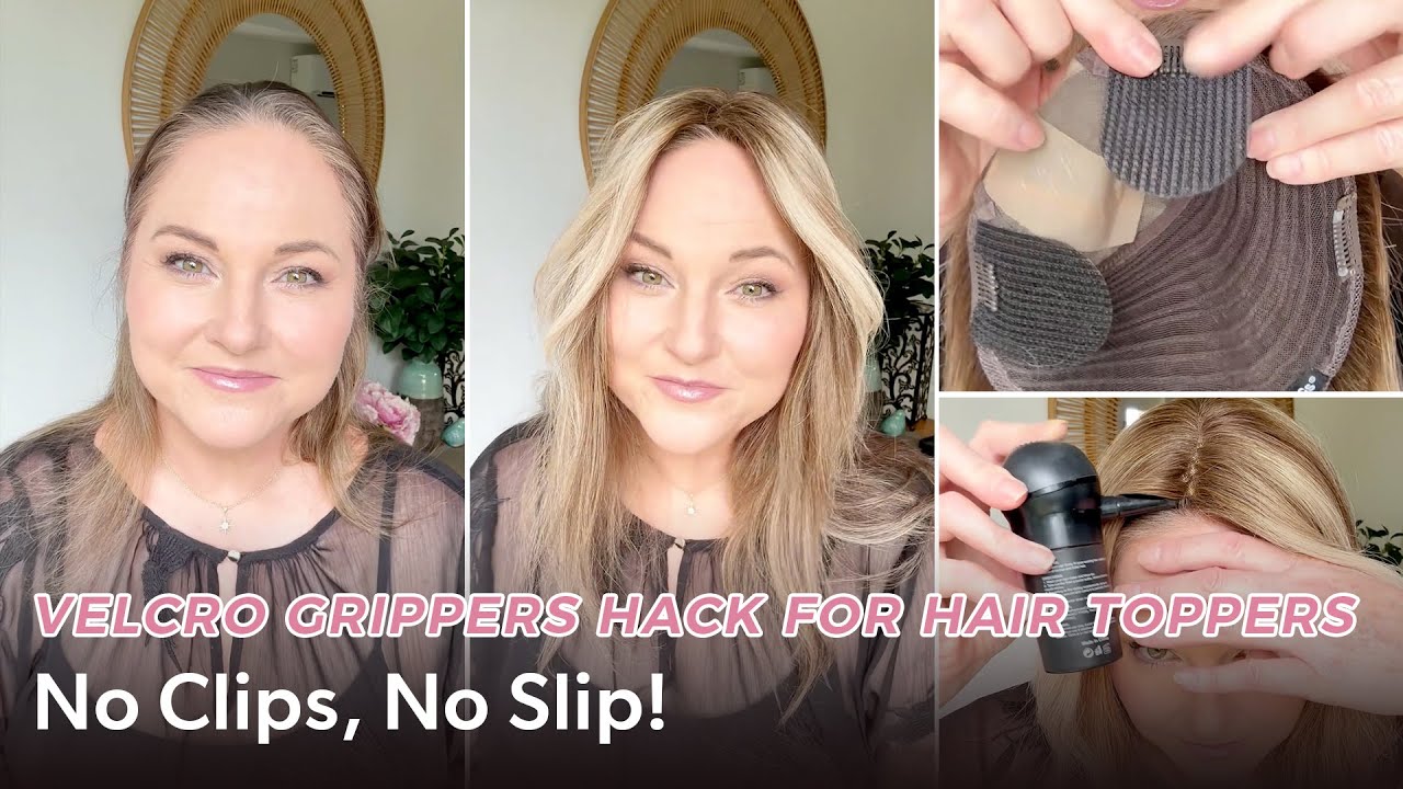 Velcro Grippers Hack for Hair Toppers | No Clips, No Slip! | UniWigs Upgrade Courtney - YouTube