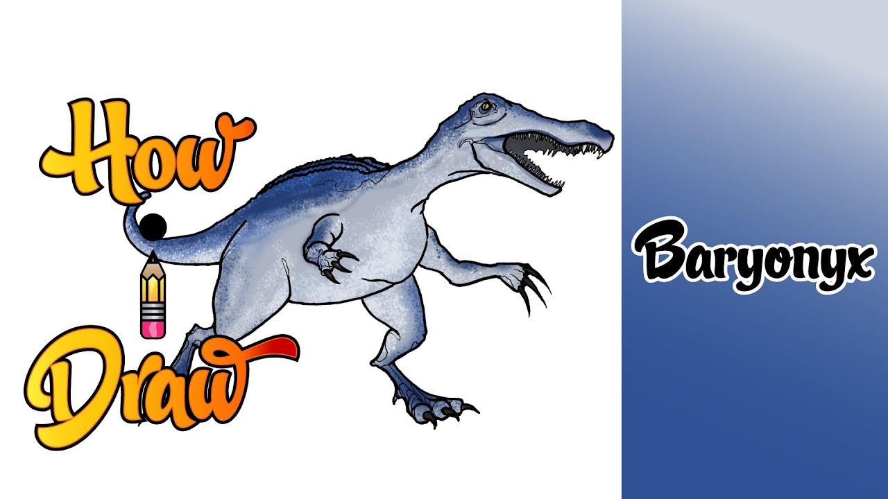 How I Draw a BARYONYX DINOSAUR - YouTube