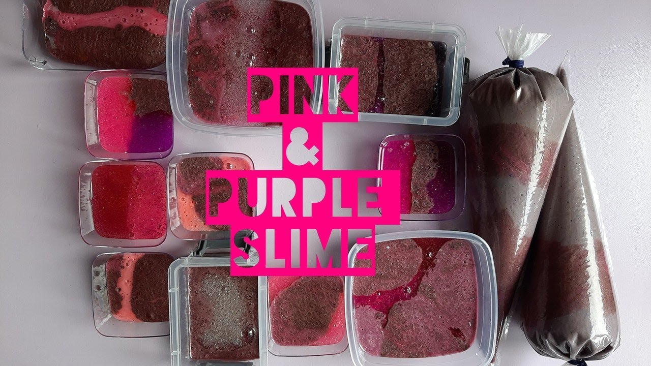 MIXING PINK & PURPLE SLIME ~ SLIME SMOOTHIE * SLIME ASMR - YouTube