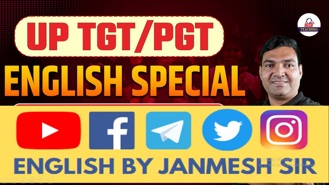 || UPTGT/PGT-- ENGLISH SPECIAL || TGT, PGT, LT ENGLISH -2024 | TEACHING EXAMS || BY JANMESH SIR ...