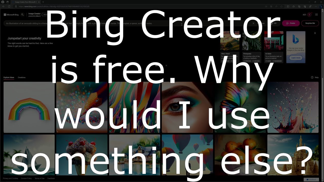 Bing Creator is free and powerful, why would I use something else ...