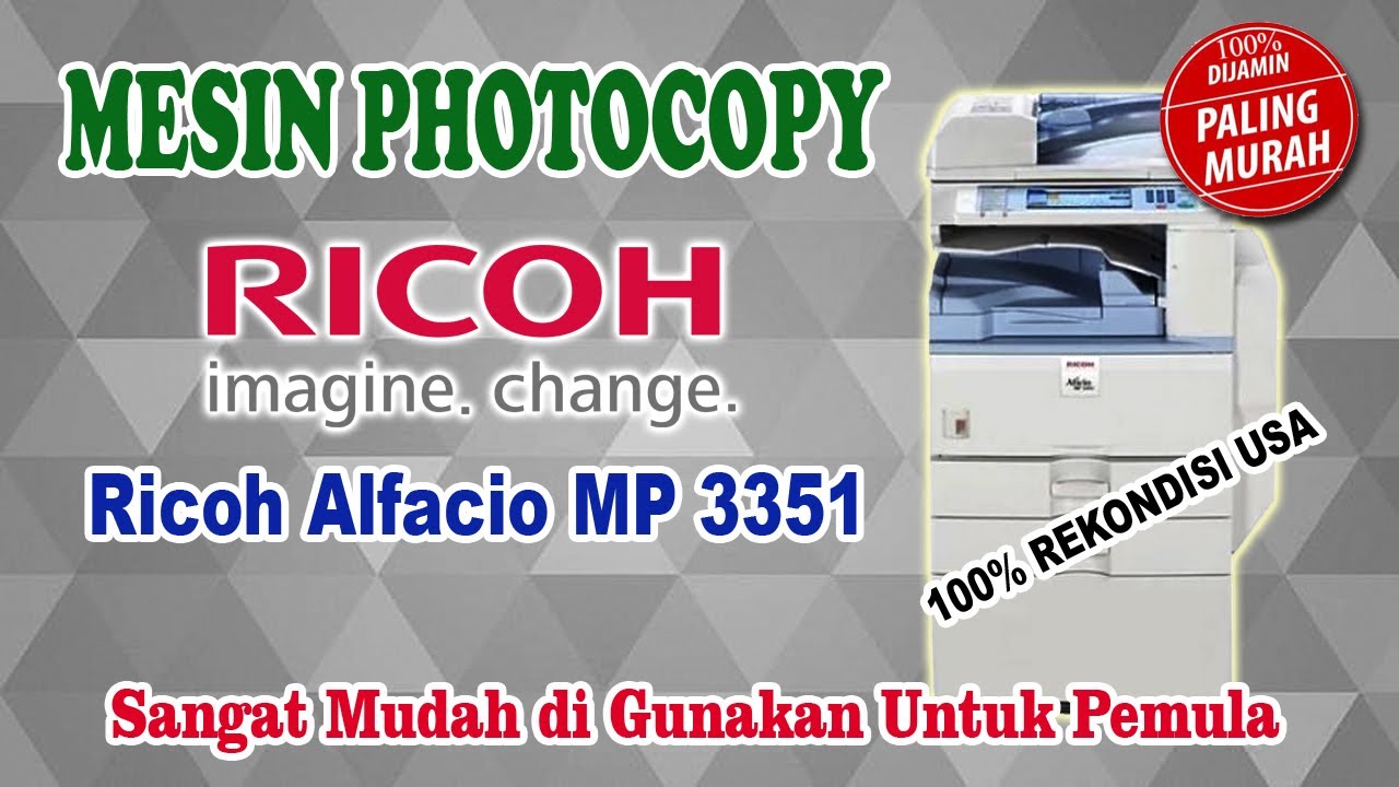Riview mesin photocopy Ricoh MP 3351, untuk Usaha Pemula - YouTube
