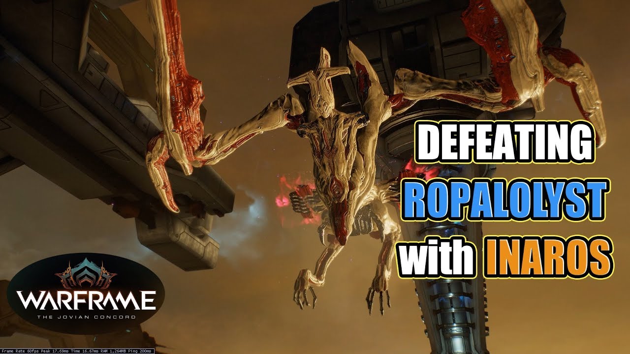 Ropalolyst Battle Using Inaros (Warframe The Jovian Concord) - YouTube
