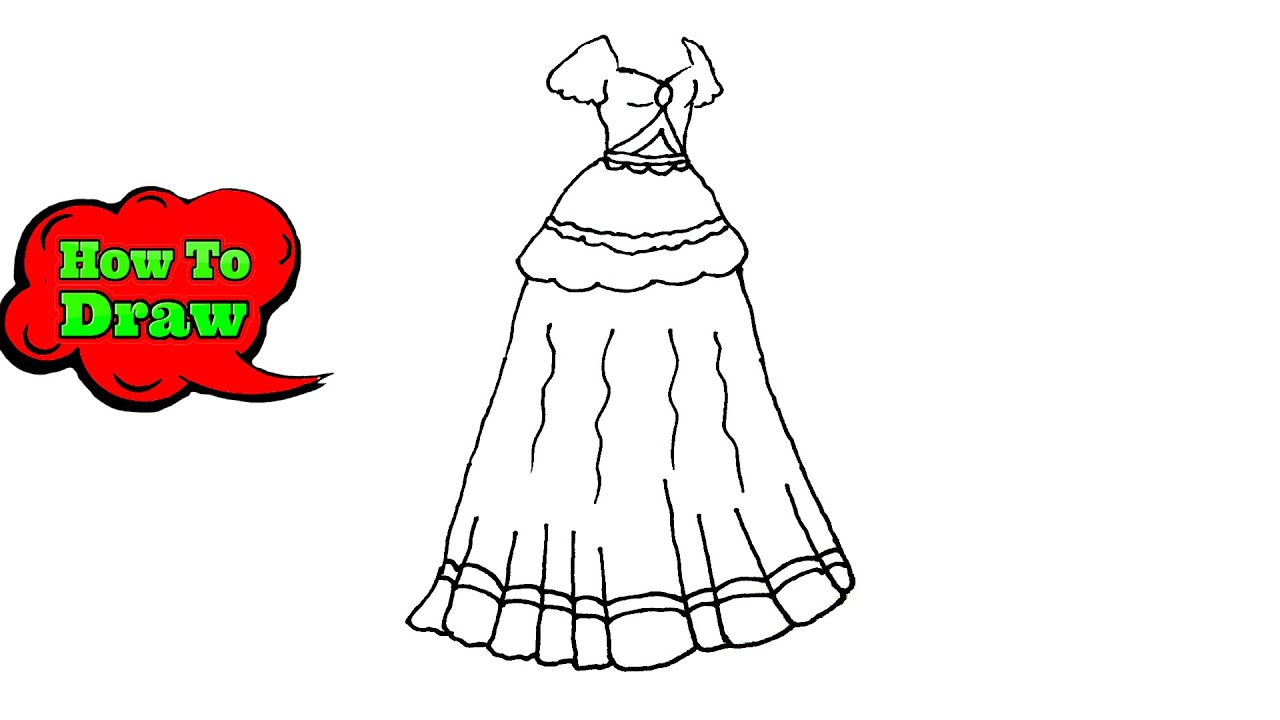 How To Draw A Dress Easy For Beginners Step By Step | Fashion Dress ...