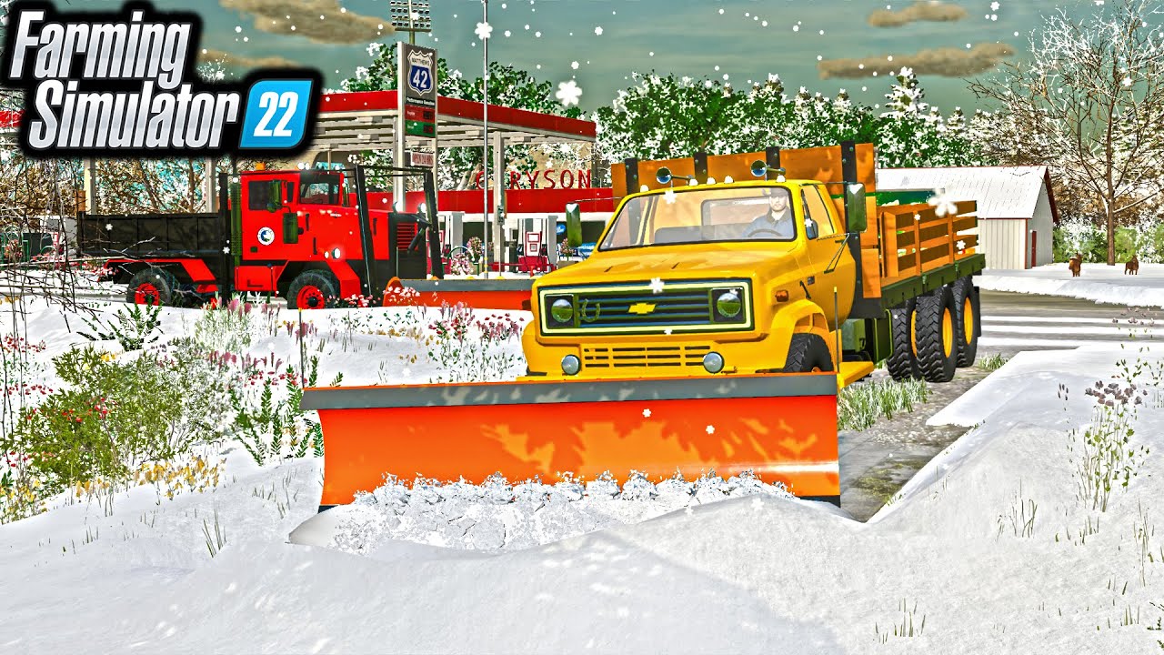 OLD SCHOOL SNOWPLOWING COMPANY! (ELMCREEK BLIZZARD) | Farming Simulator 22 - YouTube