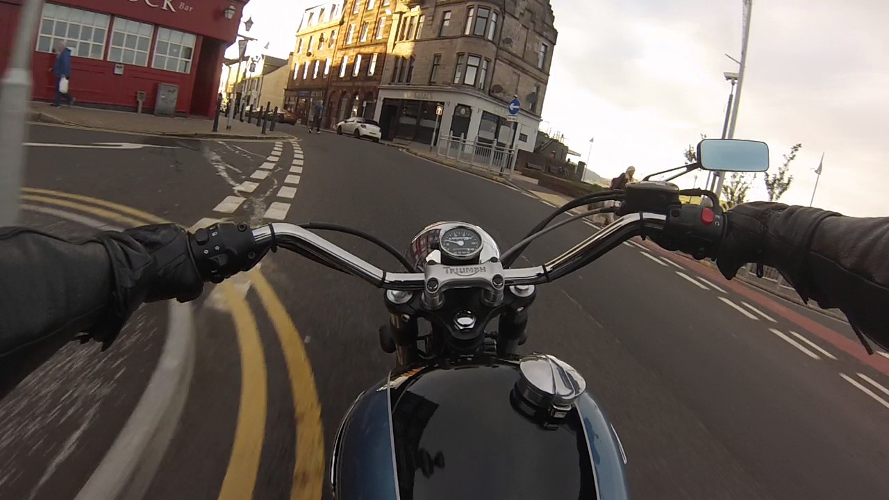 Triumph T100 TEC tracker exhaust, no baffle - YouTube