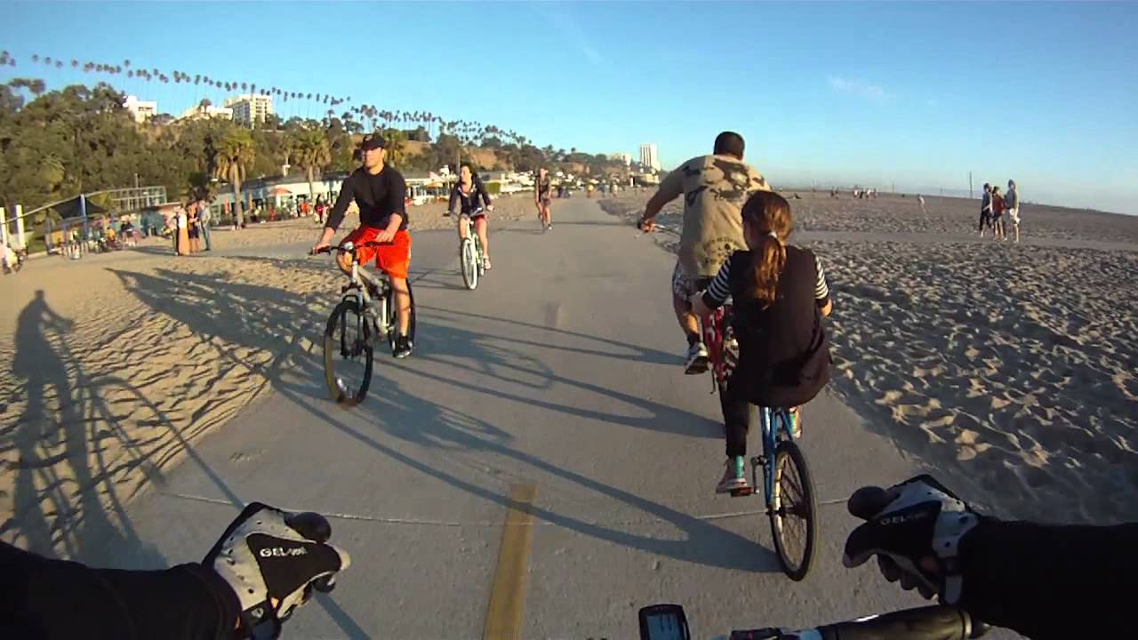 Bicycle ride California from Pacific Palisades to Venice Skate Park ...