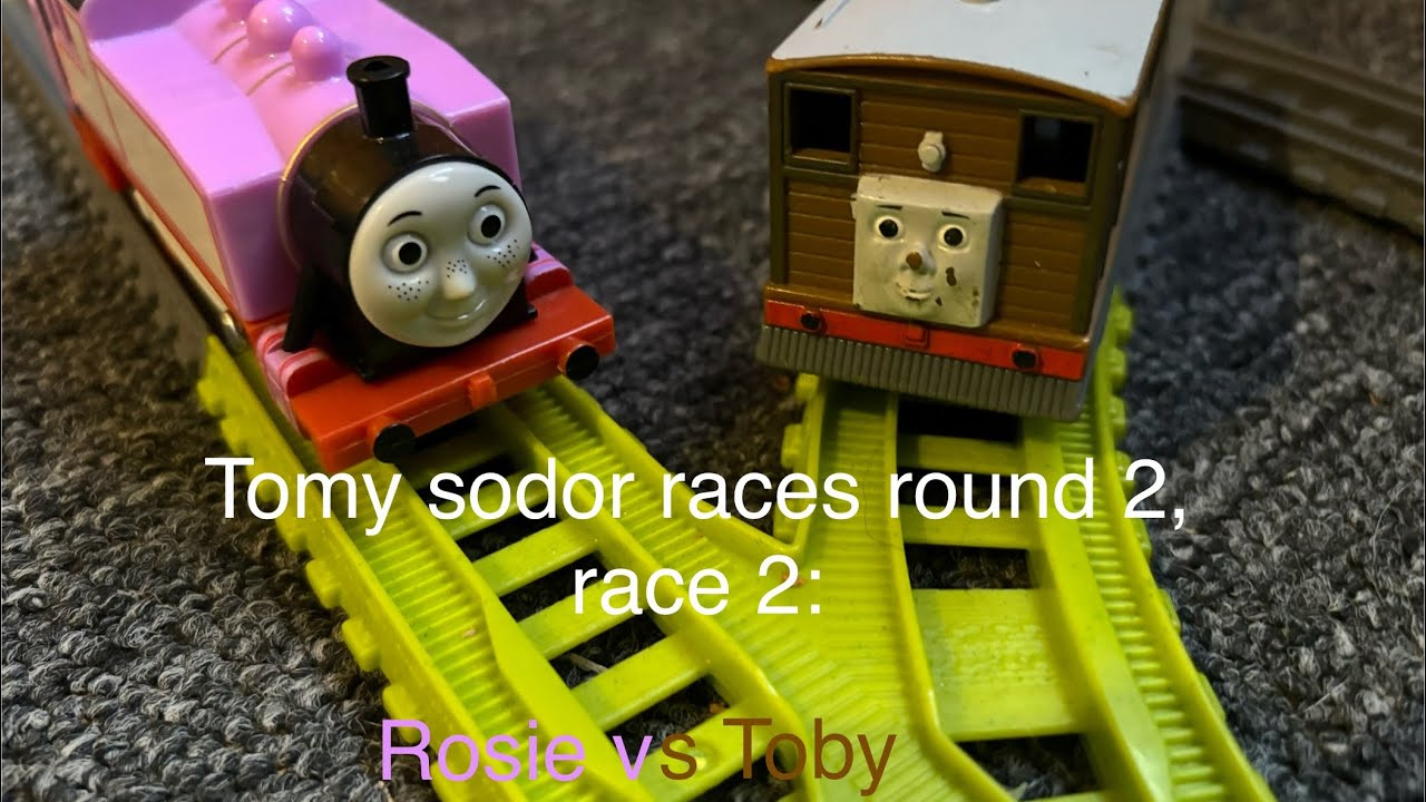 Tomy sodor races round 2, race 2: Rosie vs Toby - YouTube