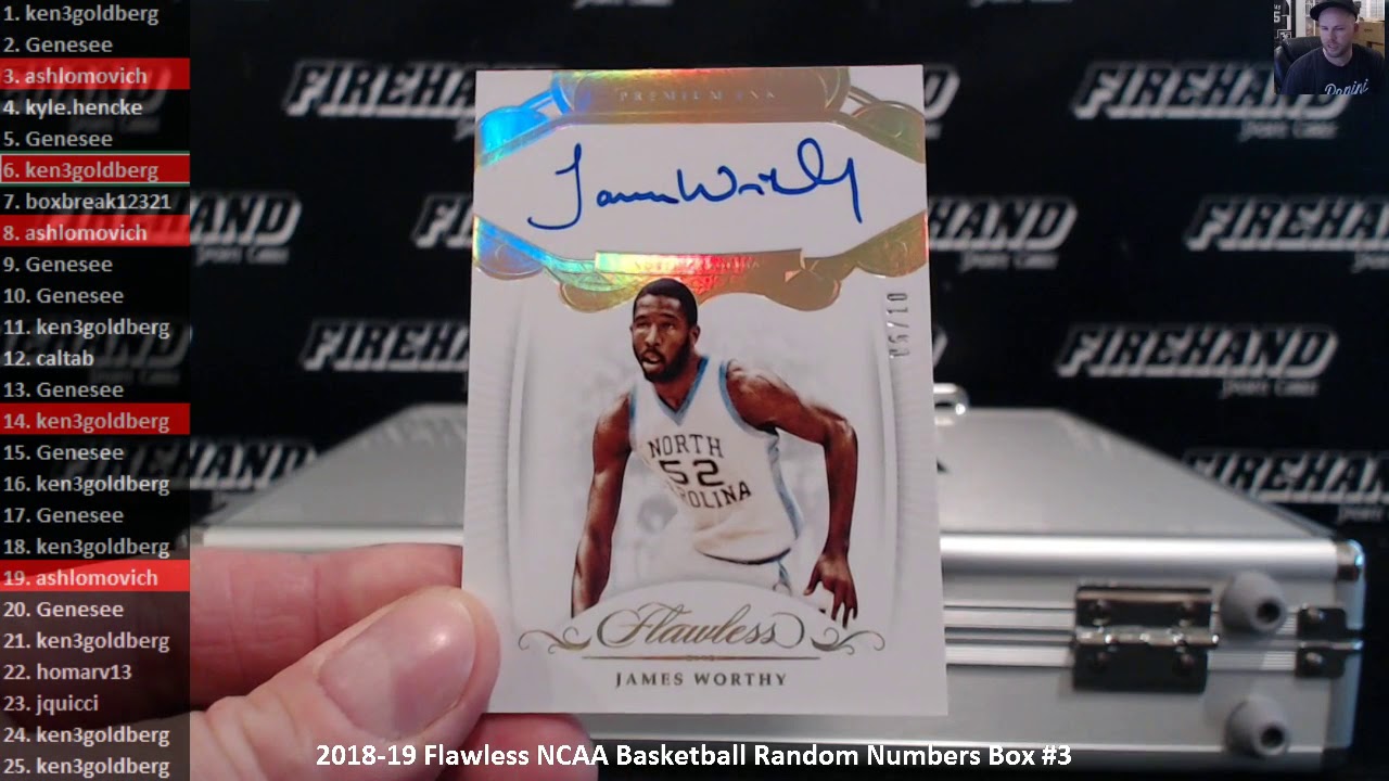 2018-19 Flawless NCAA Basketball Random Numbers Box #3 ~ 11/16/18 - YouTube
