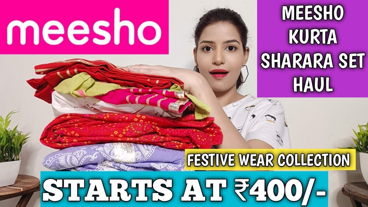 MEESHO KURTA SHARARA SET HAUL || MEESHO SHARARA SET HAUL || MEESHO HAUL ...