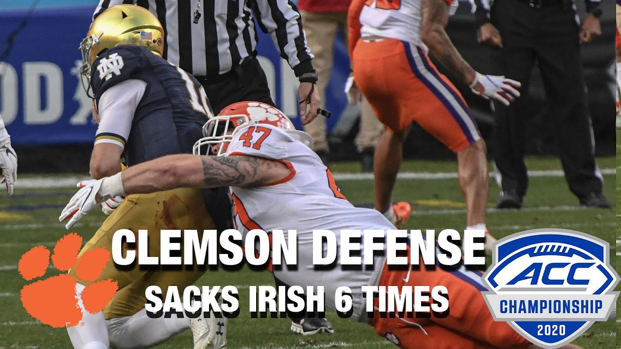 Clemson Defense Sacks Fighting Irish 6 Times - YouTube