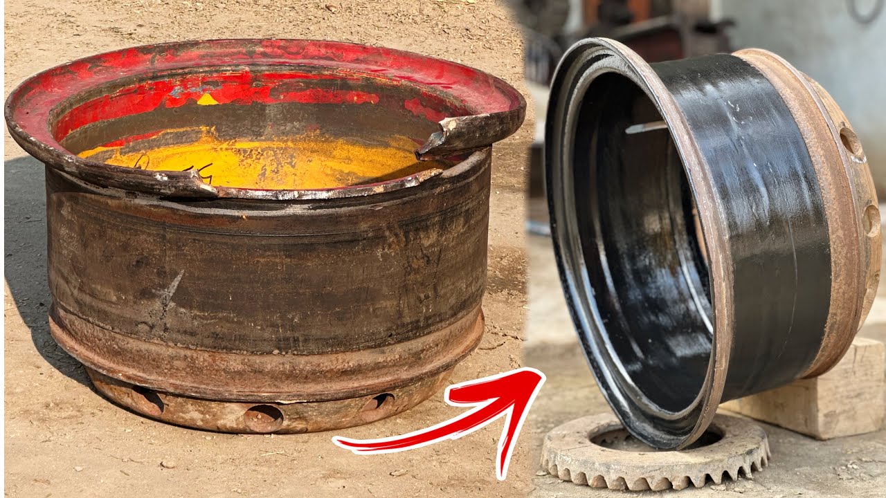 Expert Mechanics Repair Broken Truck Wheel Rim With Extreme Technique ...