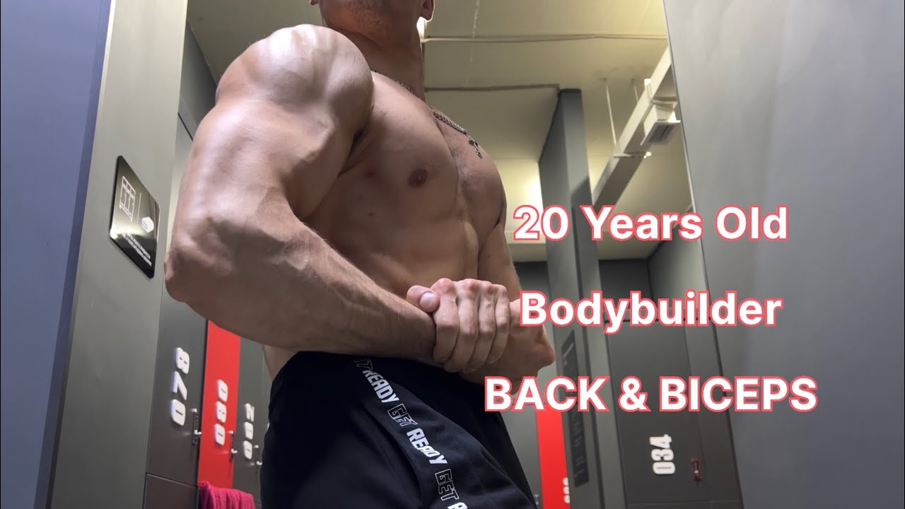 20 YO BODYBUILDER BACK AND BICEPS DAY - YouTube