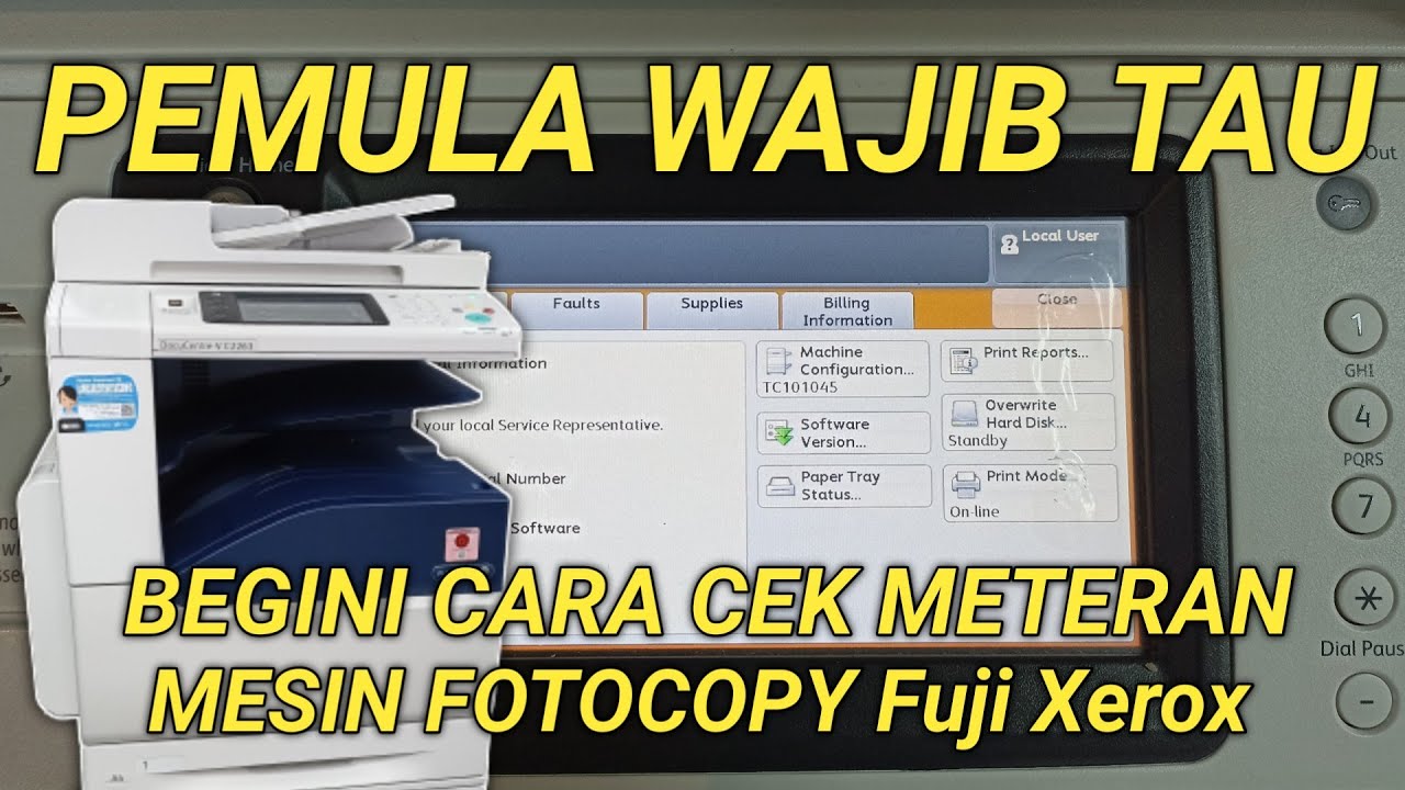 CARA CEK METERAN MESIN FOTOCOPY FUJI XEROX - YouTube