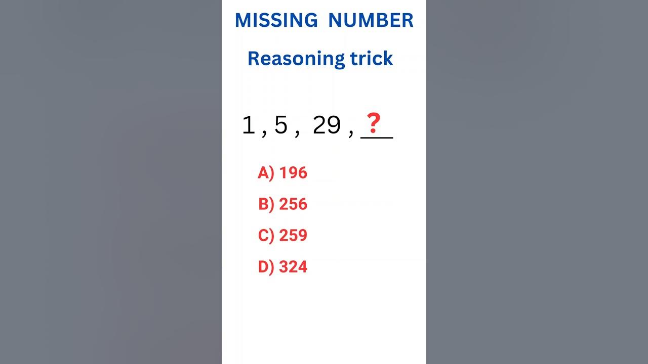 Reasoning tricks | Missing number | Number series|#youtubeshorts - YouTube