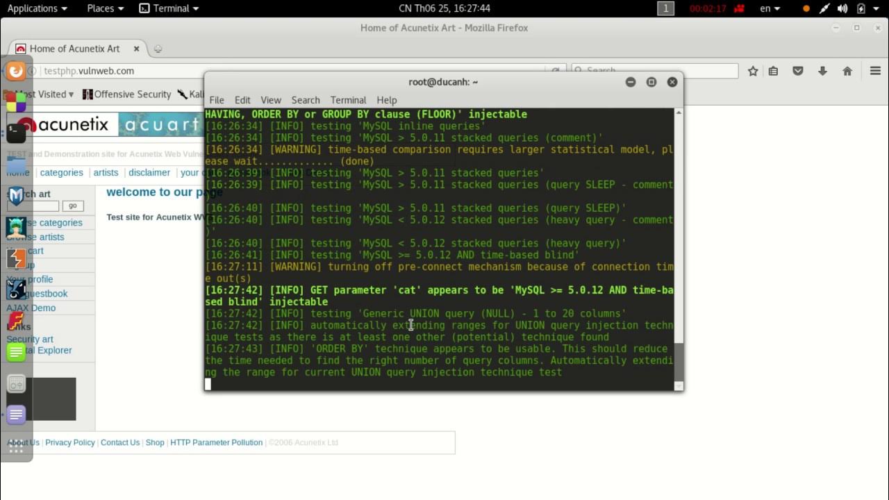 Thực hiện SQL Injection bằng sqlmap - YouTube