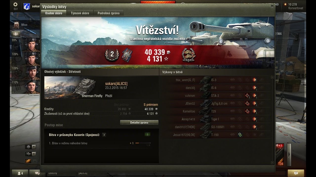 World Of Tanks WoT Sherman Firefly Fiery Salient - YouTube