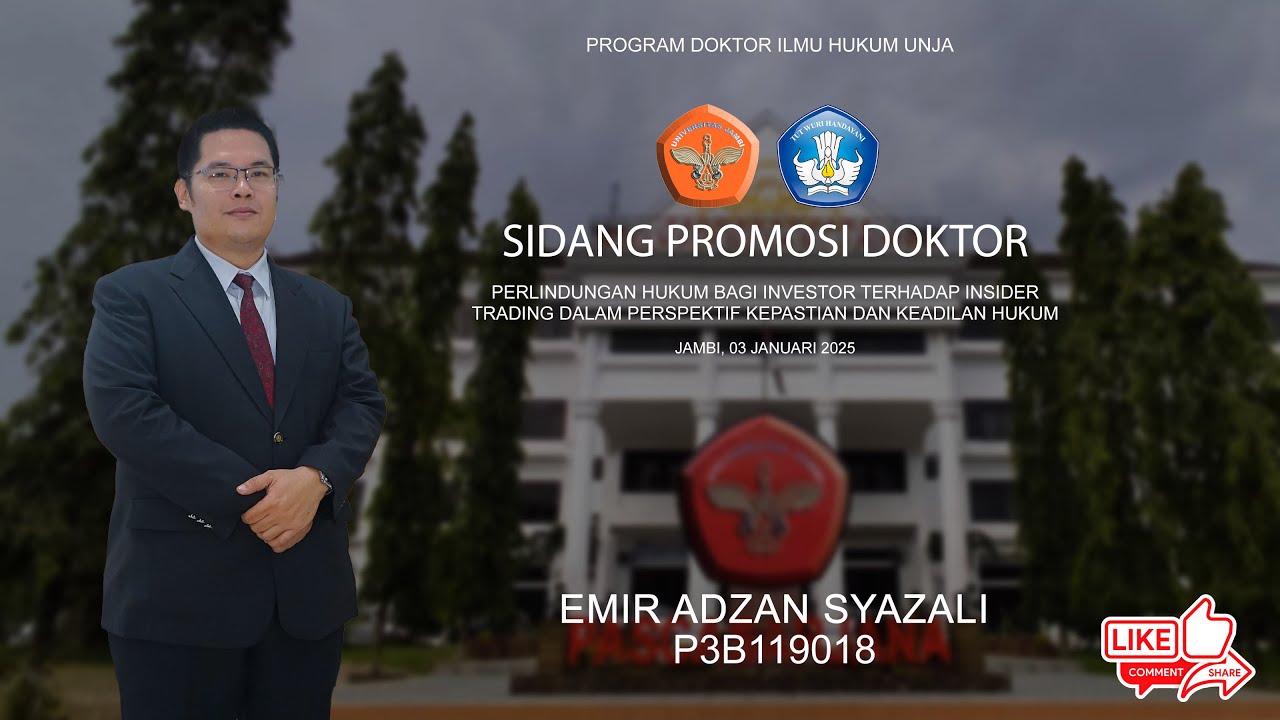 SIDANG PROMOSI DOKTOR EMIR ADZAN SYAZALI - YouTube
