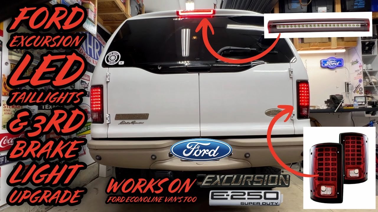 Ford Excursion LED Taillights, 3rd Brake Light, And License Plate Light ...