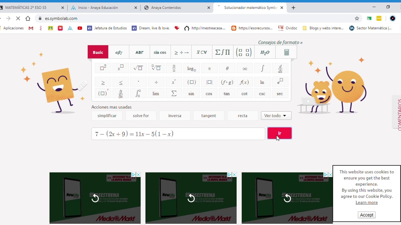 Cómo usar symbolab para ecuaciones. - YouTube
