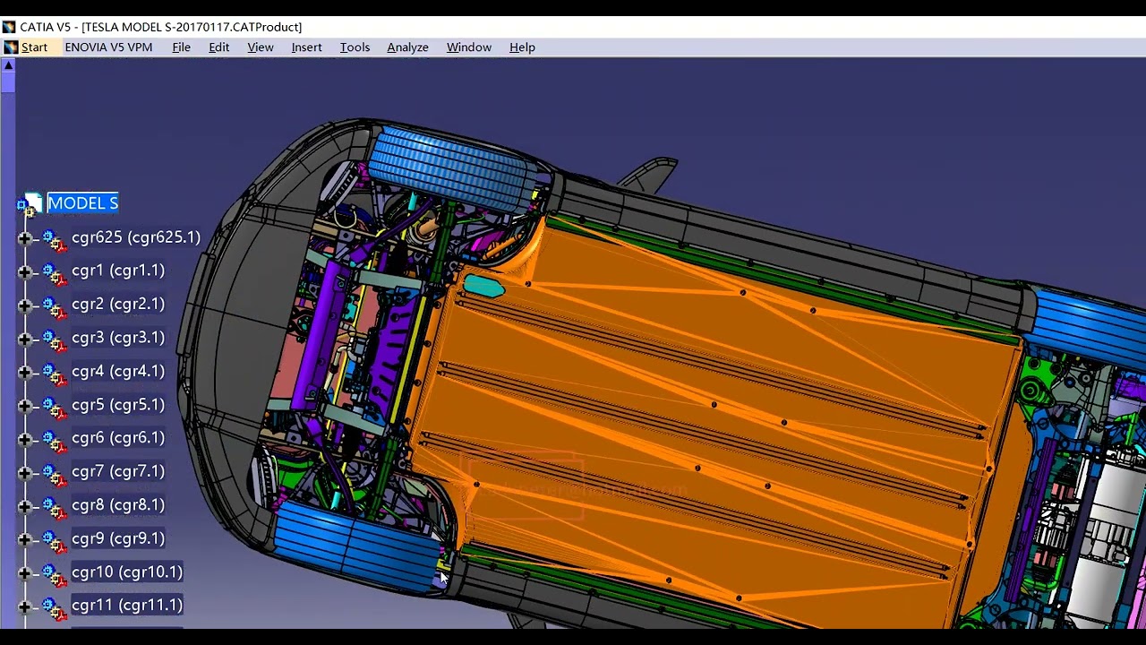 TESLA MODEL-S in CATIA - YouTube