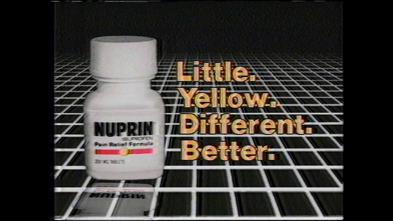 Nuprin "Little. Yellow. Different. Better" commercial (Bristol-Myers ...