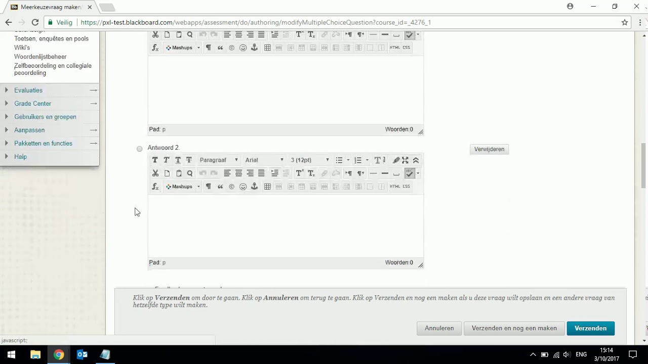 Blackboard: toets maken - YouTube