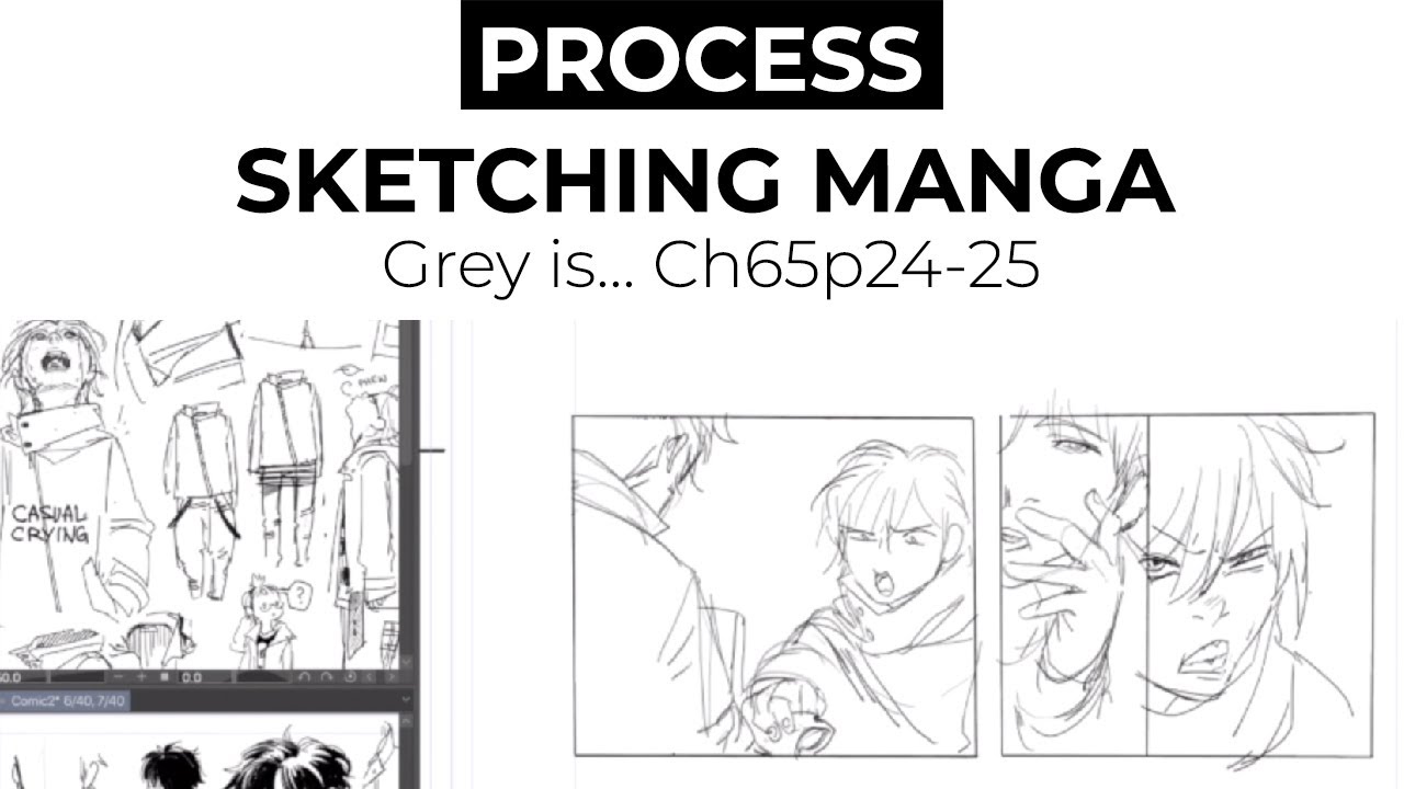 Creating Manga || Sketching Grey is... ch65p24-25 - YouTube
