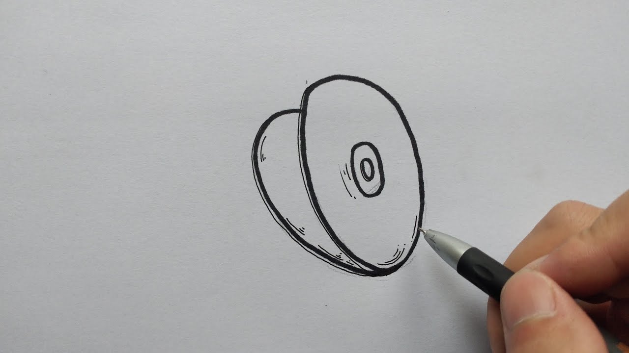 Cómo dibujar UN disco/How to draw a CD - YouTube