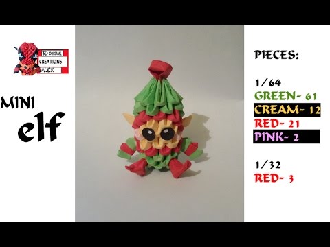 HOW TO MAKE 3D ORIGAMI MINI ELF TUTORIAL || DIY 3D ORIGAMI MINI ELF ...