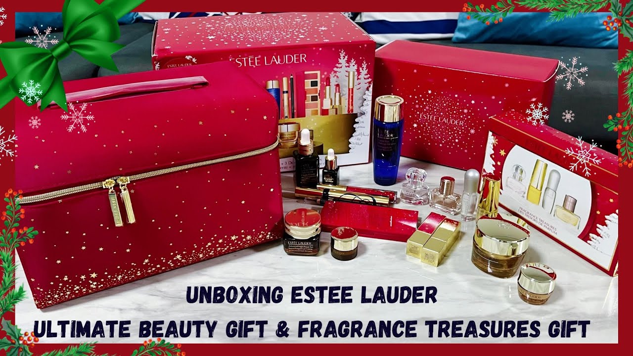 Unboxing Estee Lauder Ultimate Beauty Gift | Perfume | Treasures Set ...