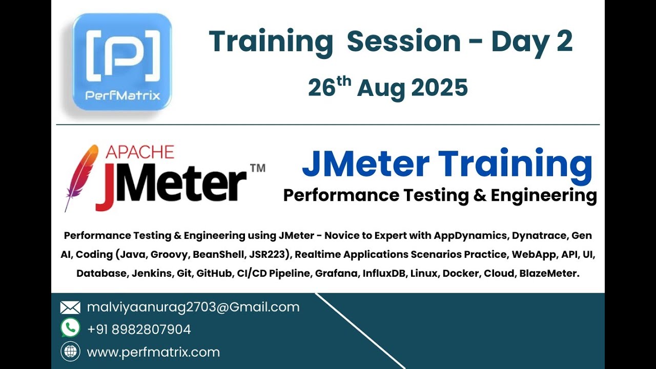 Apache JMeter - Performance Testing & Engineering Session - Day 2 - YouTube