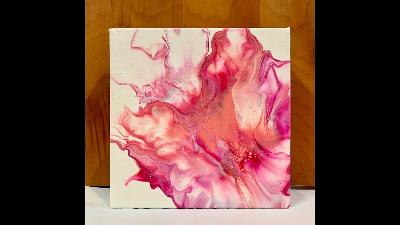 Pink Dutch Pour using only Acrylic Paint and Water - YouTube